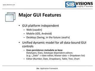 JVx - Application framework - 2013 | PPT