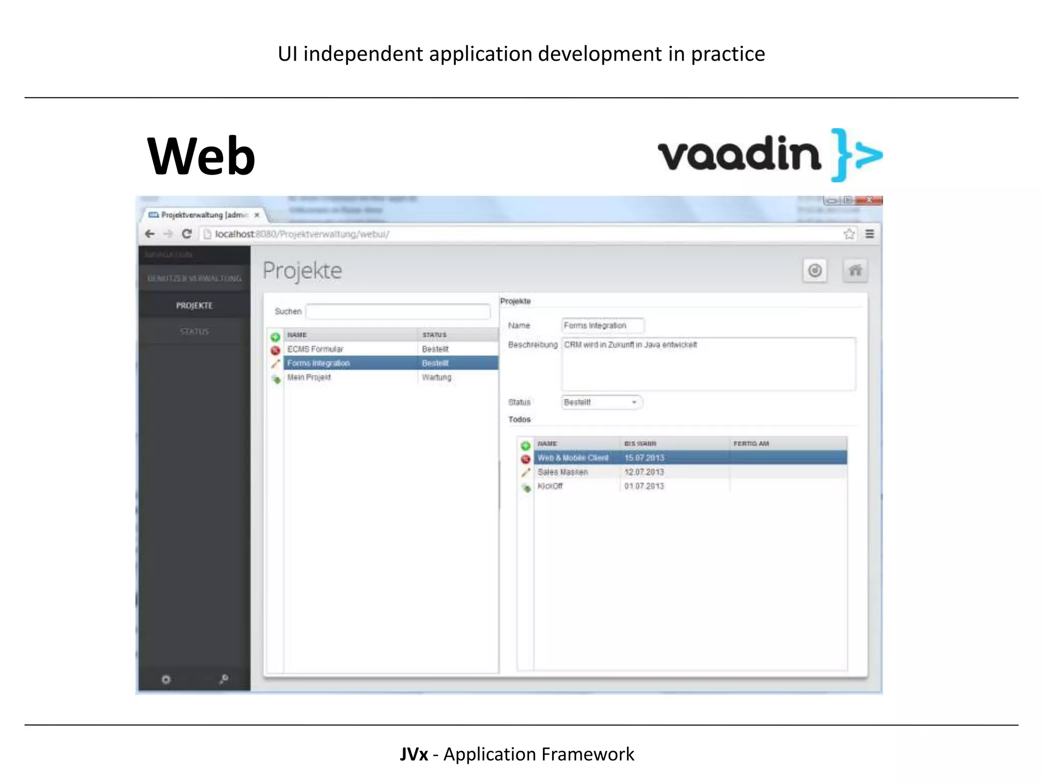 Technology independent UI development with JVx | PPTX
