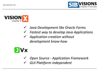 JVx with VisionX and Oracle Forms integration | PPT