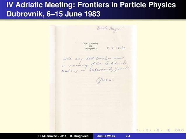 B. Dragovich - Remembering Julius Wess | PDF | Physics | Science