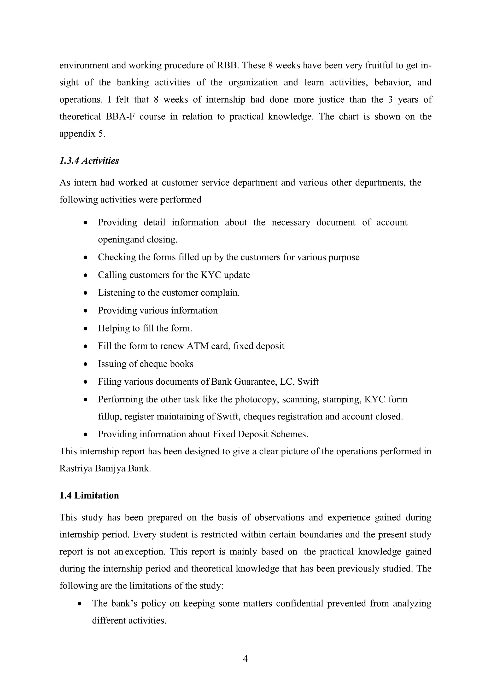 Rastriya Banijya Bank Maharajgunj Internship Report | PDF
