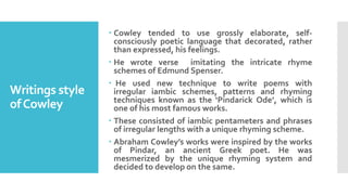Abraham Cowley: Metaphysical poet | PPT