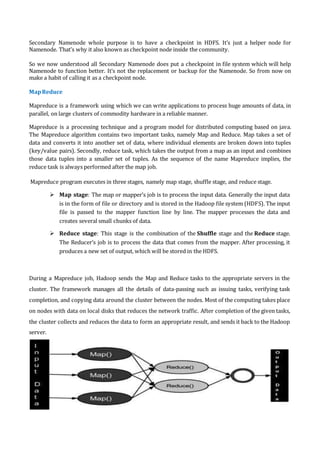Hdfs, Map Reduce & hadoop 1.0 vs 2.0 overview | DOCX