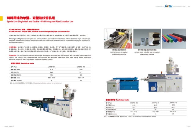Jwell(shanghai) pipe extrusion machinery | salcac@jwell.cn