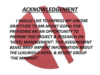 MARRIOTT GROUP OF HOTELS | PPTX