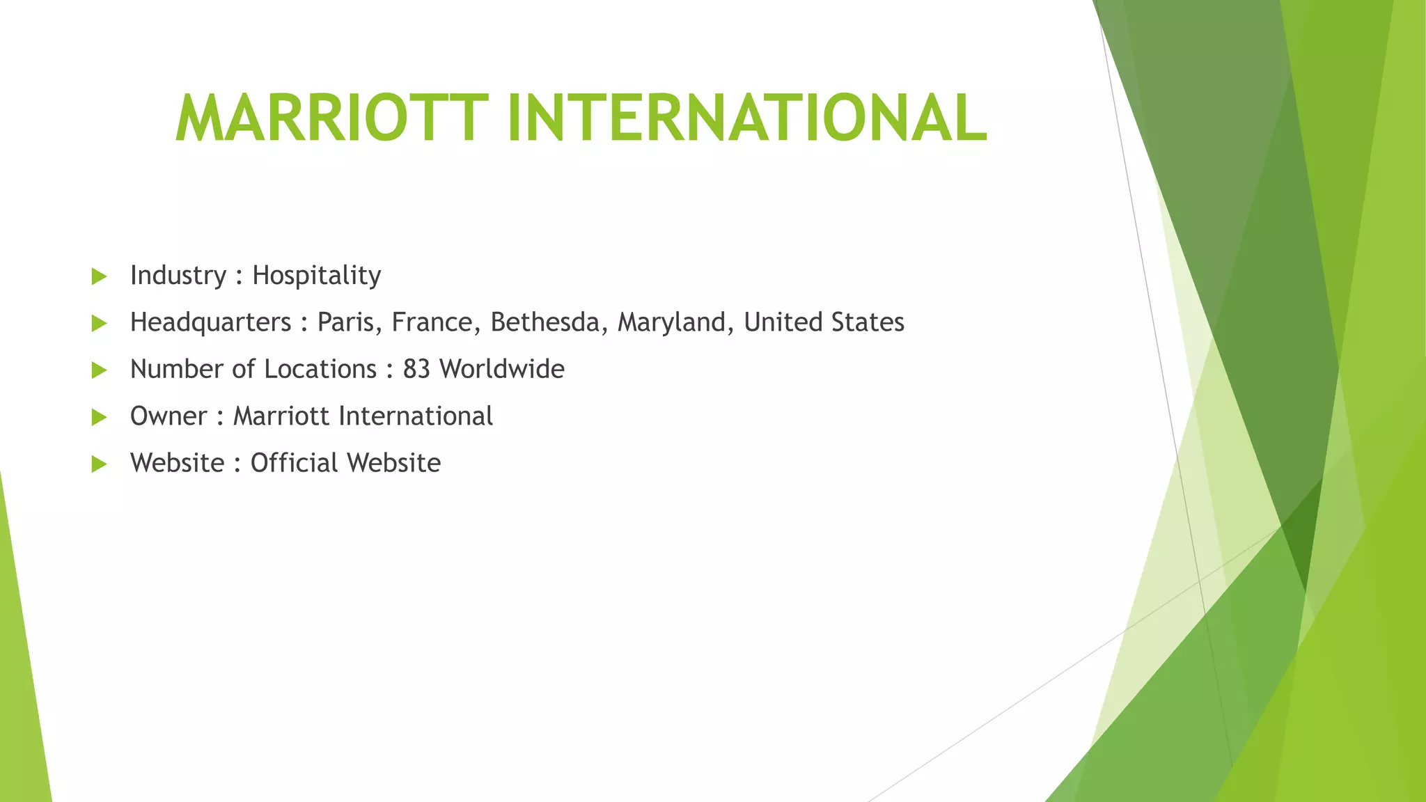 Jw marriott international | PPTX