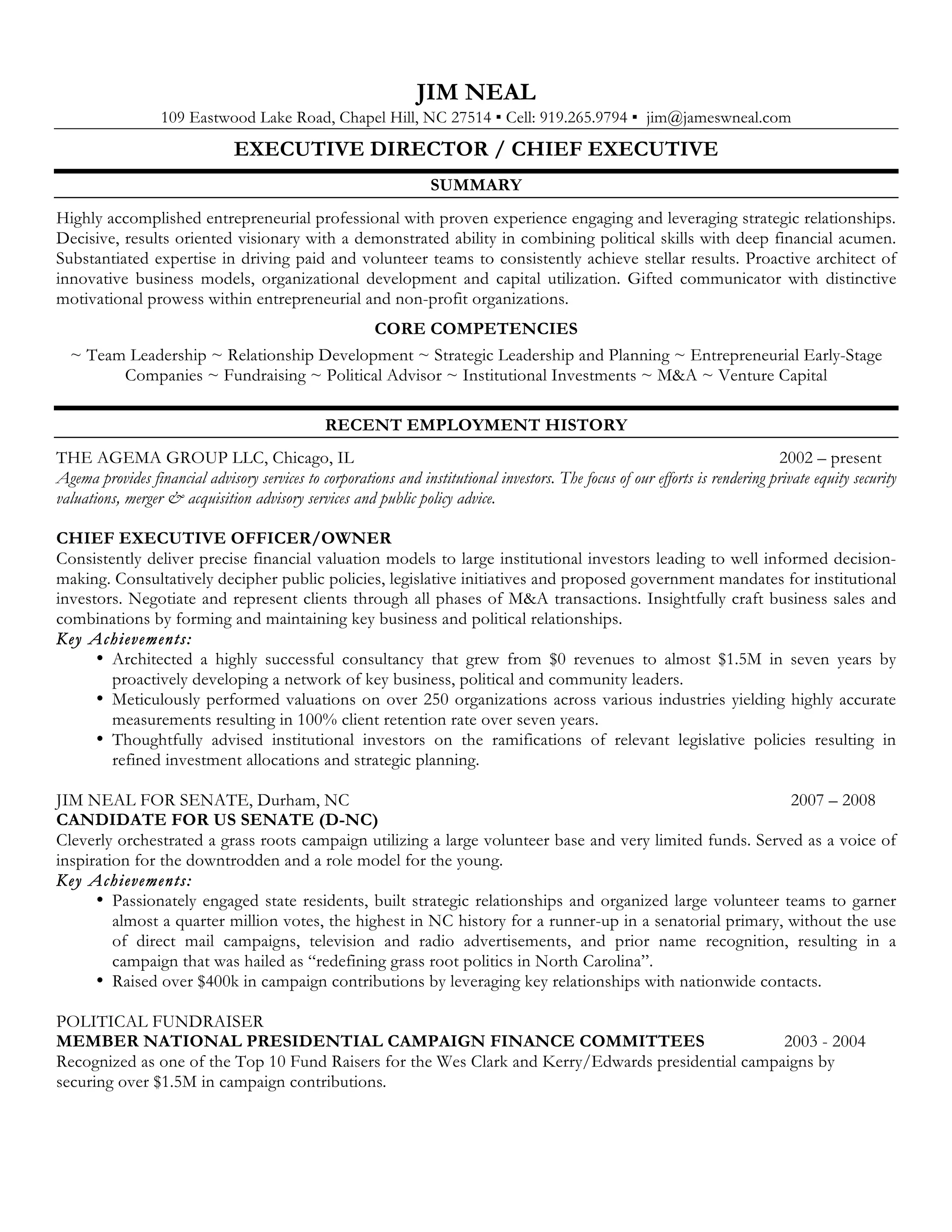 Resume of Jim Neal | PDF