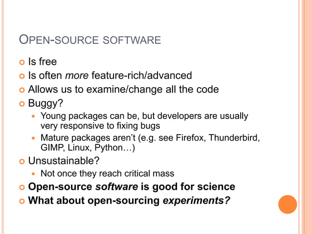 Open experiments and open-source | PPTX | Shareware and Freeware | Computer Software and ...