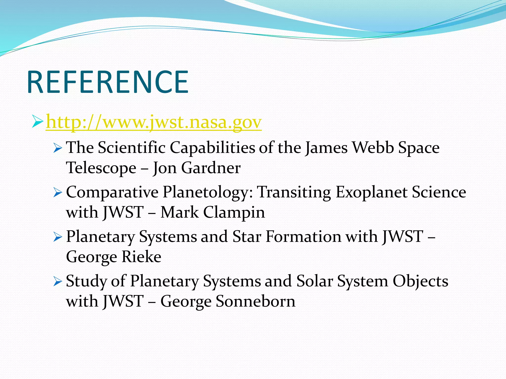 JAMES WEBB SPACE TELESCOPE | PPTX