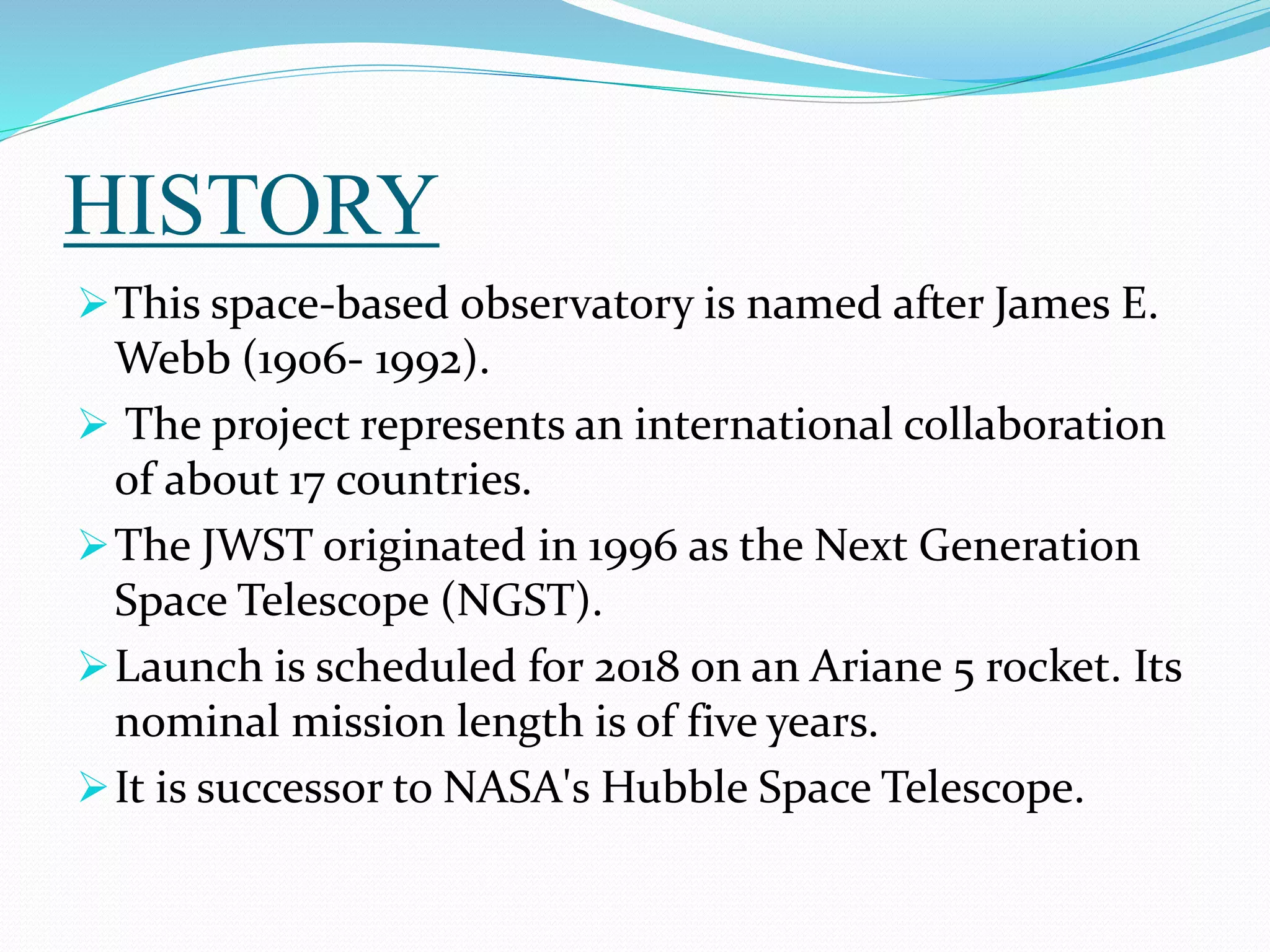 JAMES WEBB SPACE TELESCOPE | PPTX