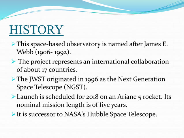 JAMES WEBB SPACE TELESCOPE | PPTX | Space and Astronomy | Science