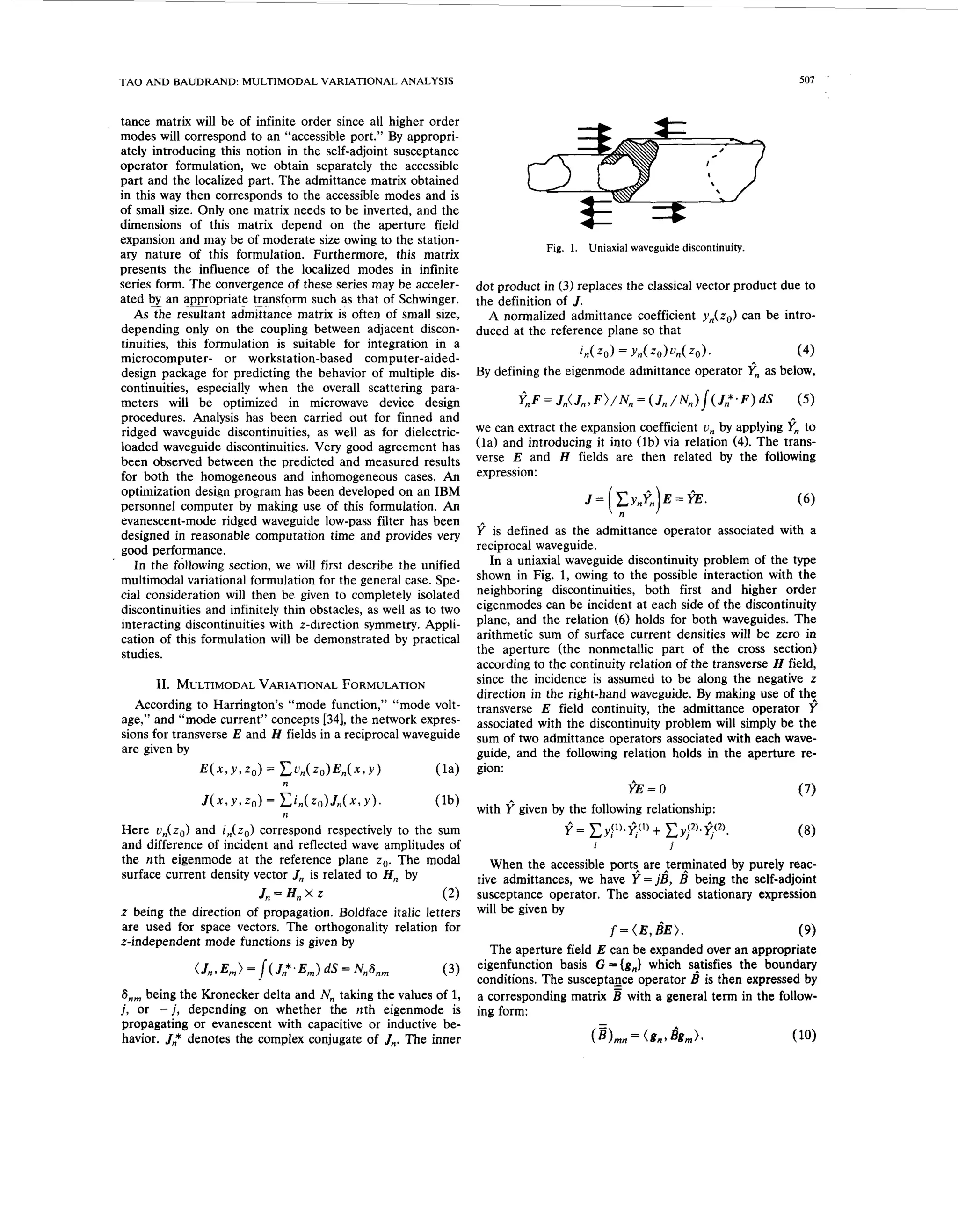 Multimodal Variational Analysis of Uniaxial Waveguide Discontinuities | PDF