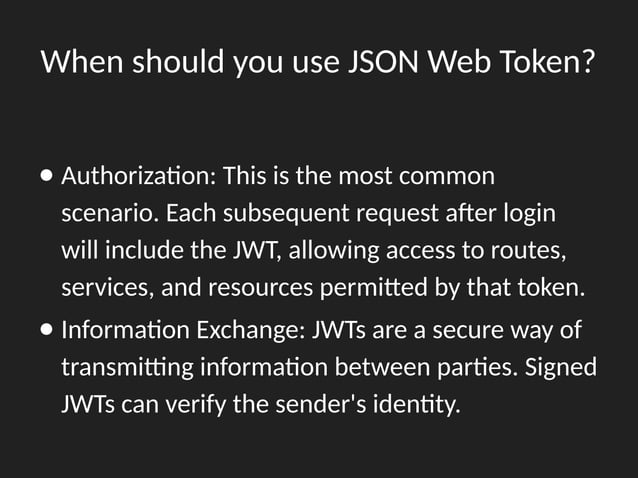JWT_Presentation to show how jwt is better then session based authorization | PPTX