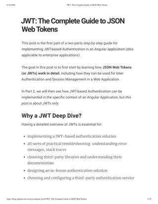 Jwt the complete guide to json web tokens | PDF