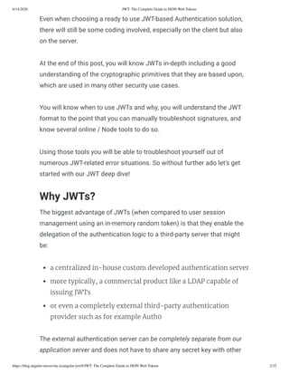Jwt the complete guide to json web tokens | PDF