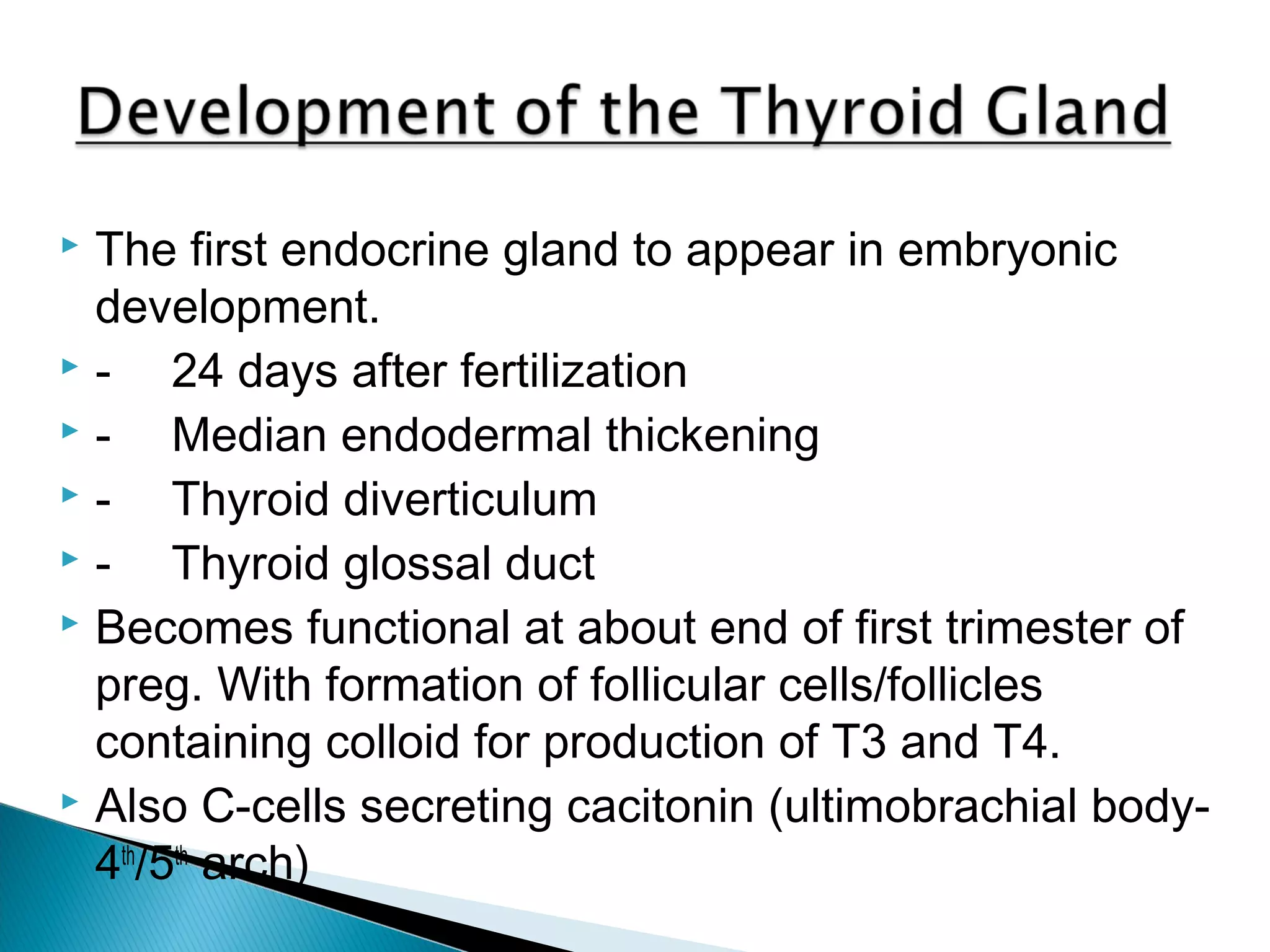 Development of the Face, Tongue, Palate, Thyroid gland | PPT