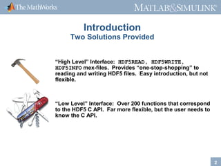 The MATLAB Low-Level HDF5 Interface | PPT