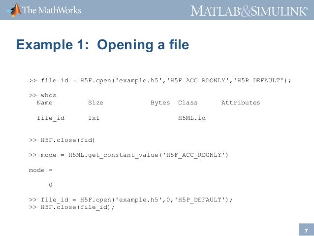 The MATLAB Low-Level HDF5 Interface