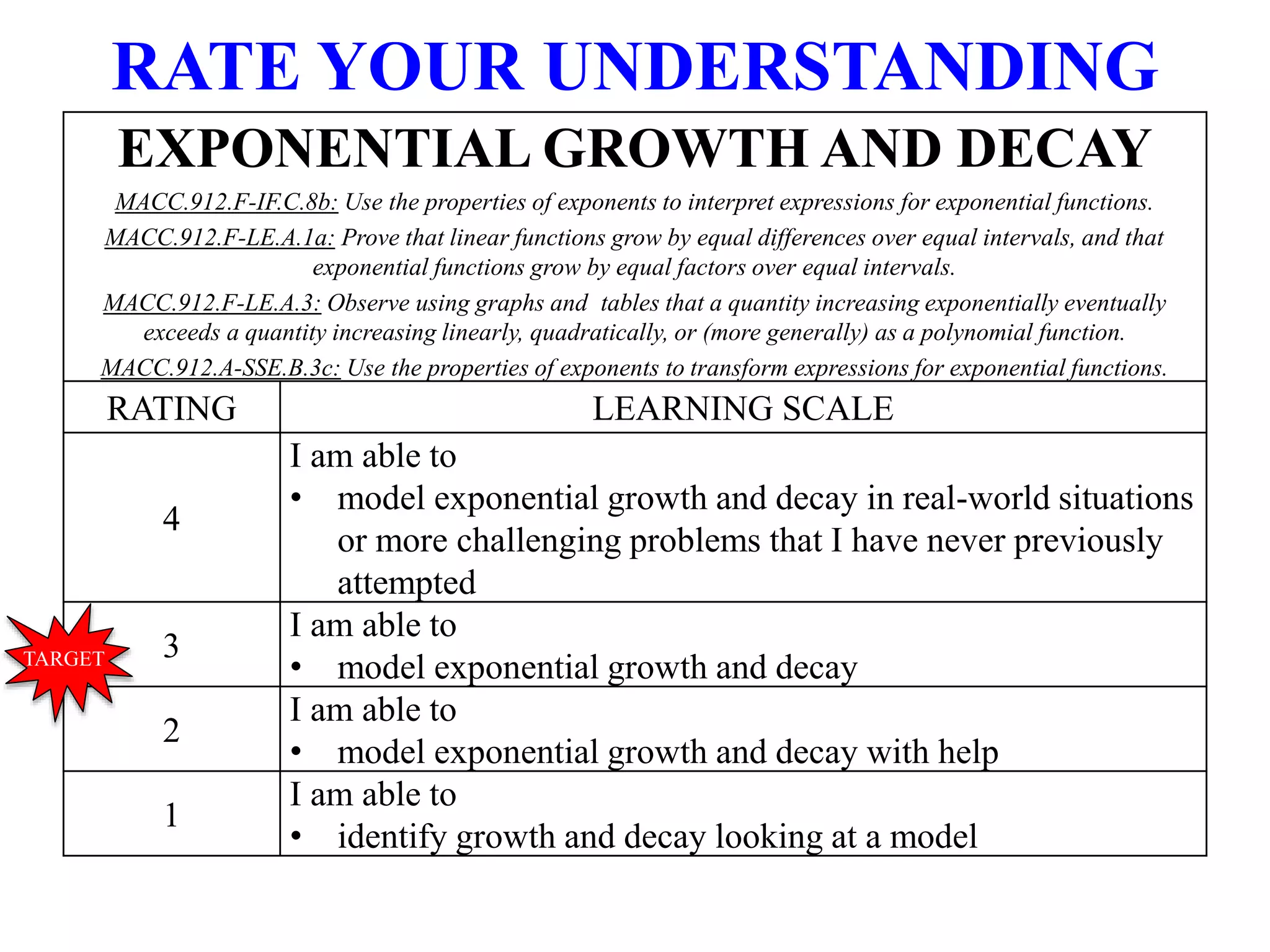 Alg1 power points_-_unit_7_-_exponents_and_exponential_functions | PPT