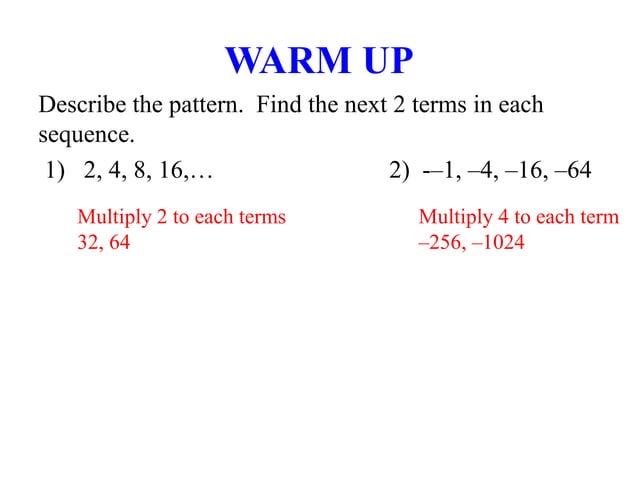 Alg1 power points_-_unit_7_-_exponents_and_exponential_functions | PPT