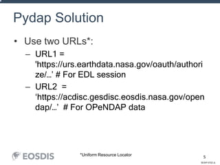 Accessing Cloud Data and Services Using EDL, Pydap, MATLAB | PPT