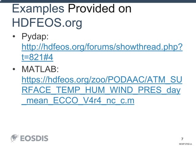Accessing Cloud Data And Services Using Edl Pydap Matlab Ppt