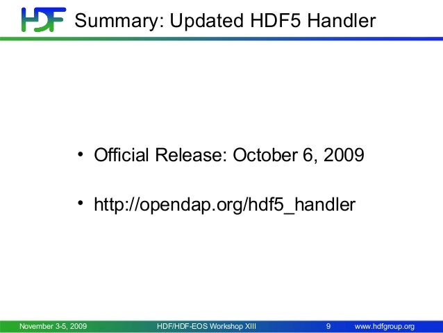 HDF OPeNDAP project update and demo