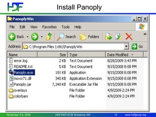 Using visualization tools to access HDF data via OPeNDAP | PPT