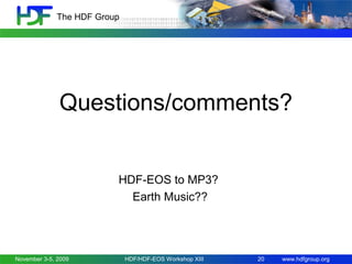 Using visualization tools to access HDF data via OPeNDAP | PPT