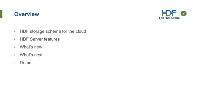 HDF for the Cloud - New HDF Server Features | PPT