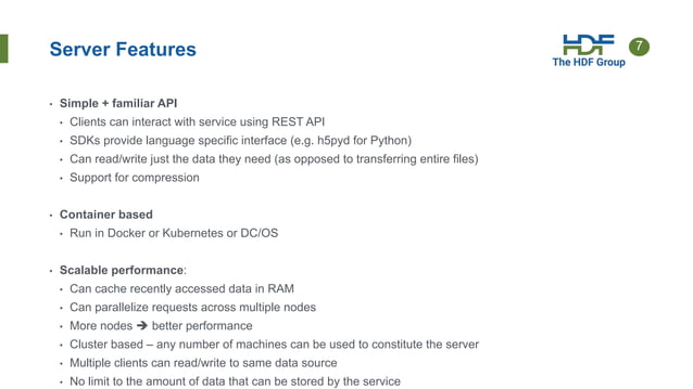 HDF for the Cloud - New HDF Server Features | PPT
