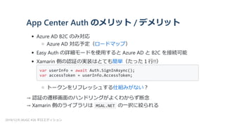 Thinking the best practice of WebAPI with Azure AD For Xamarin.Forms | PPT
