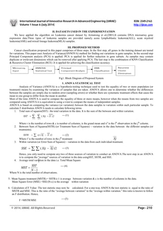 Innovative Technique for Gene Selection in Microarray Based on Recursive Cluster Elimination and ...