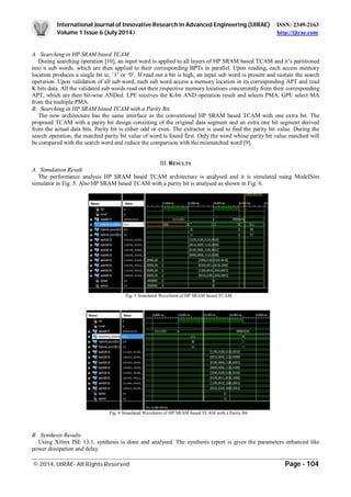 A Low Power Hybrid Partition SRAM based TCAM with a Parity Bit | PDF | Operating Systems ...