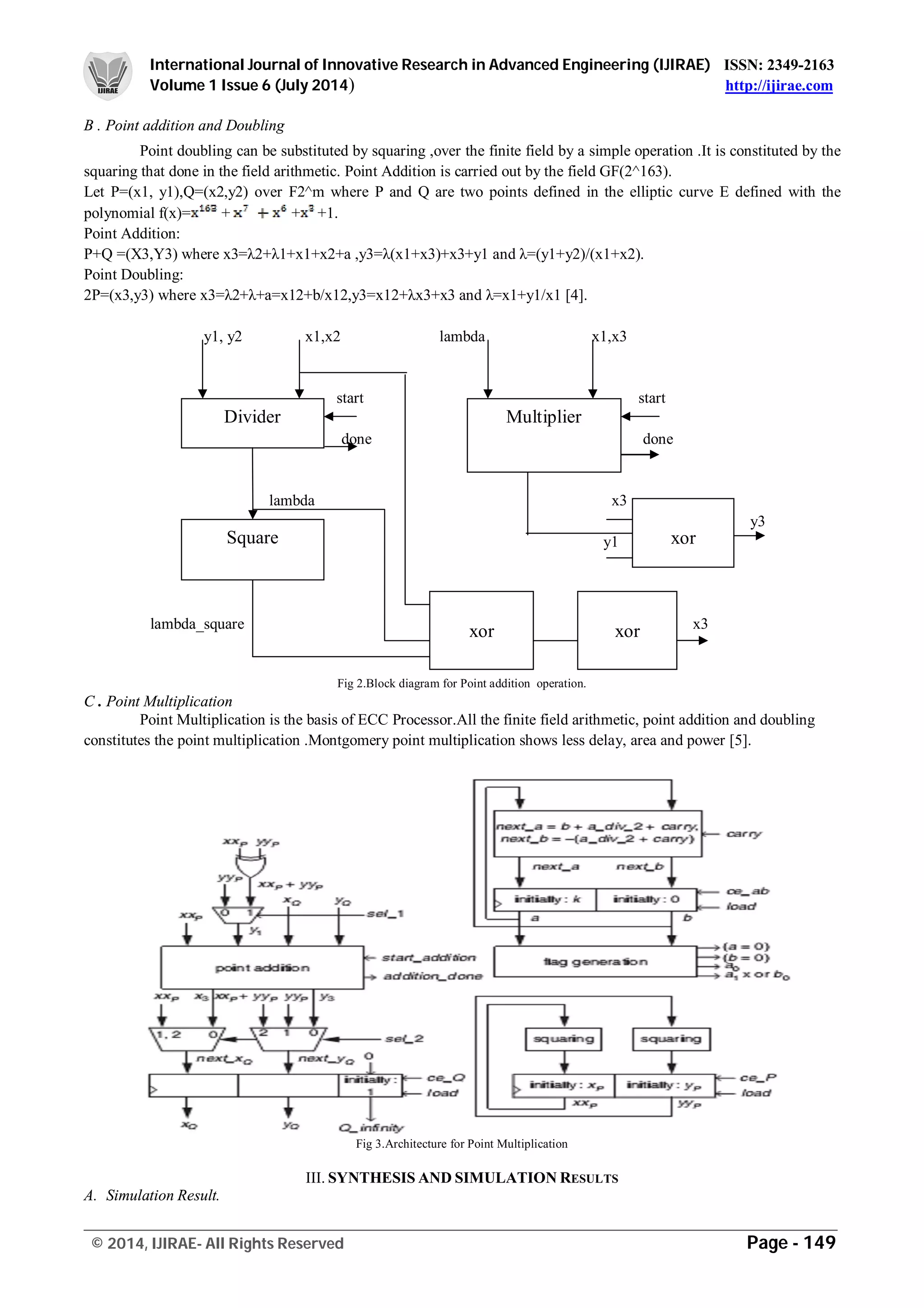 VHDL Implementation of ECC Processor over GF (2^163) | PDF