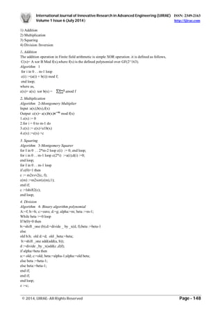 VHDL Implementation of ECC Processor over GF (2^163) | PDF