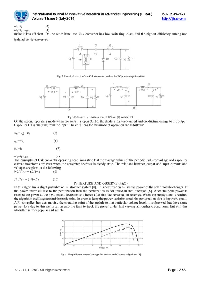 Energy Comparison of MPPT Techniques Using Cuk Converter | PDF