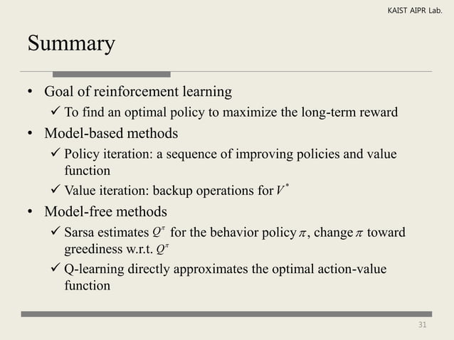Reinforcement Learning | PPT