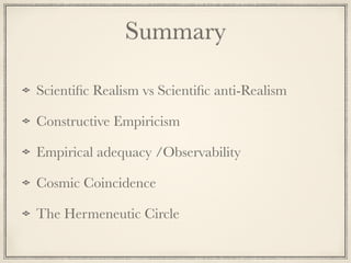 Scientific Realism and Scientific Anti-Realism (2017) | PDF