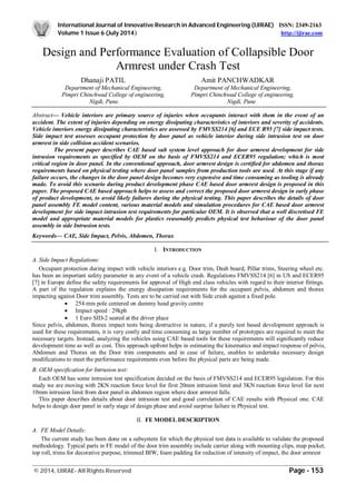 Design and Performance Evaluation of Collapsible Door Armrest under ...