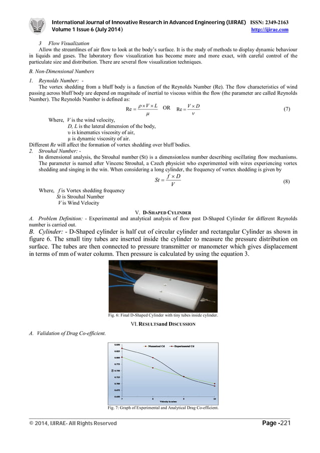 EXPERIMENTAL and ANALYTICAL ANALYSIS of FLOW PAST D-SHAPED CYLINDER | PDF