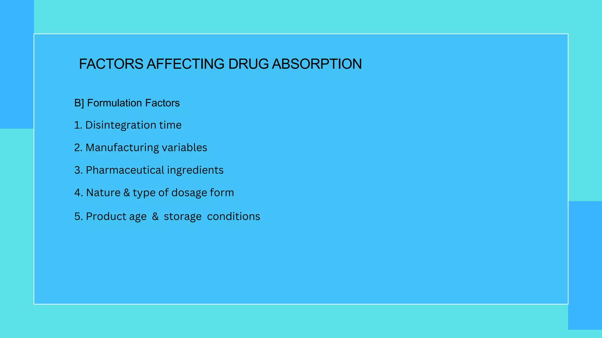 Factors Affecting Drug Absorption | PPT