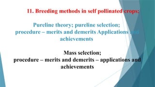 Pureline and mass selection procedure and pureline theory | PPTX