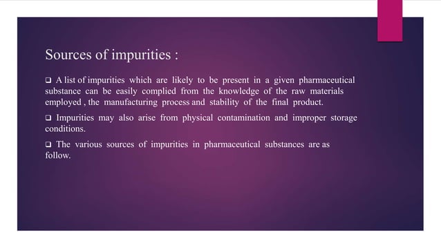 Impurity Profile | PPTX