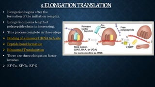 Translation in prokaryotes central dogma | PPTX