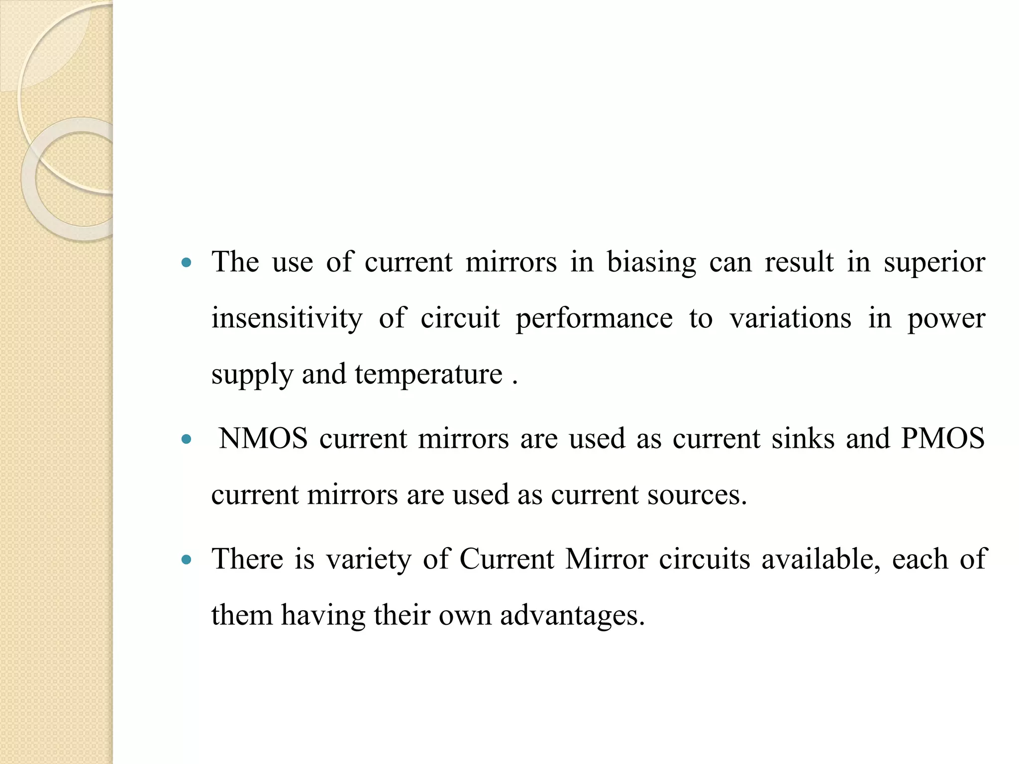 A New CMOS Voltage Divider Based Current Mirror, Compared with the ...