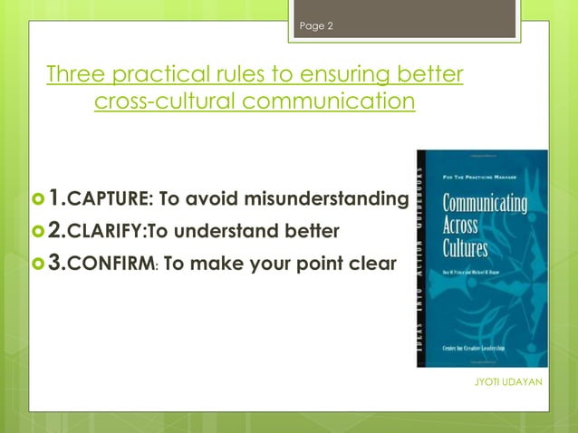 Book review on Communicating across cultures | PPT