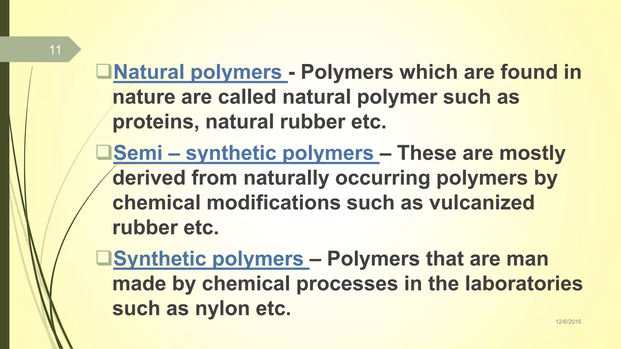 PRESENTATION ON POLYMERS | PPTX