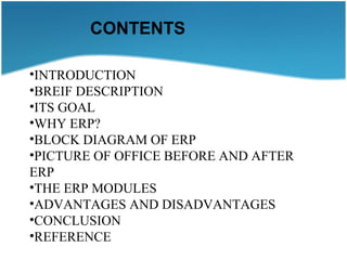 E.P.R. (ENTERPRISE RESOURCE PLANNING) | PPT