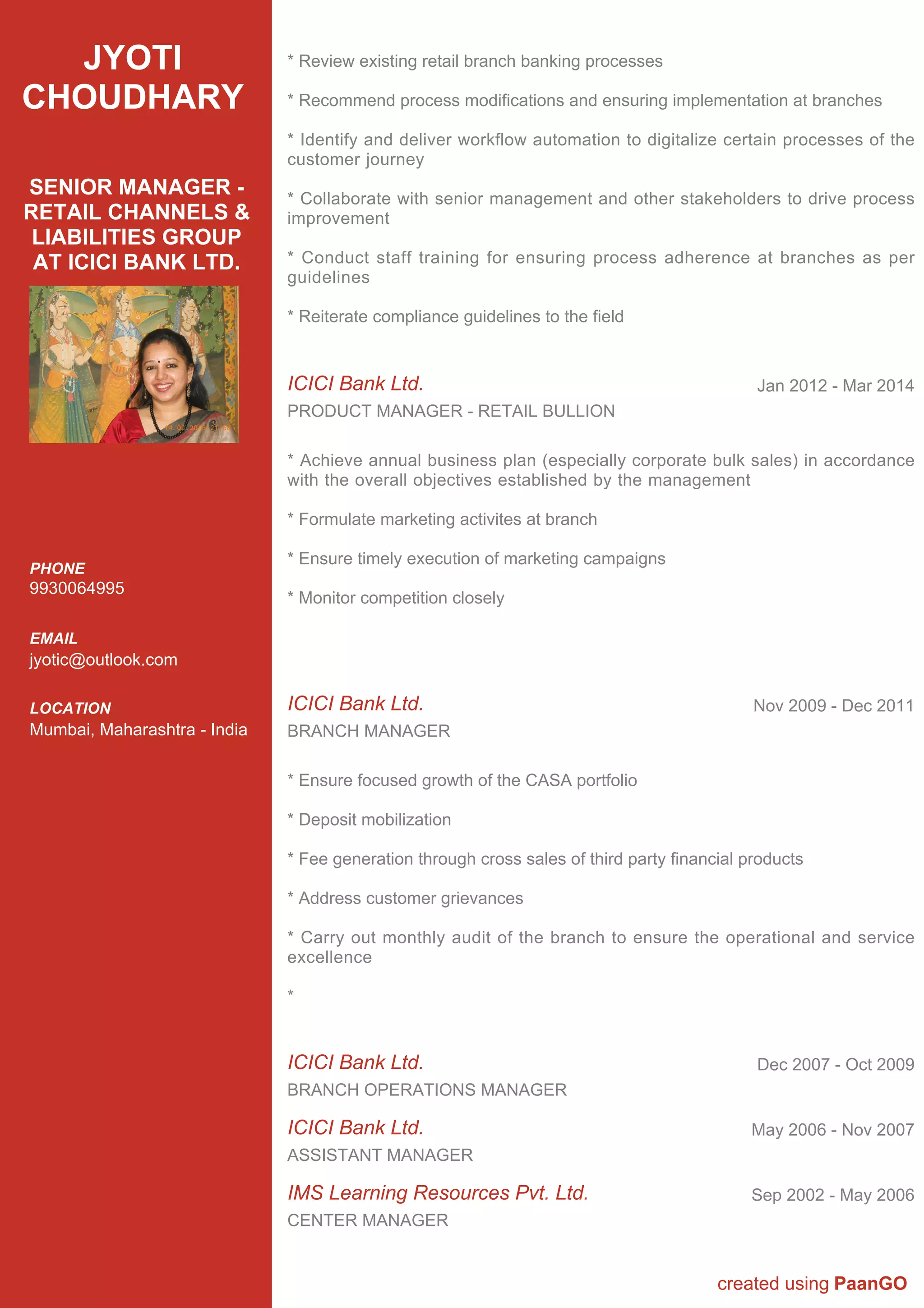 Jyoti Choudhary Resume Jan17 | PDF